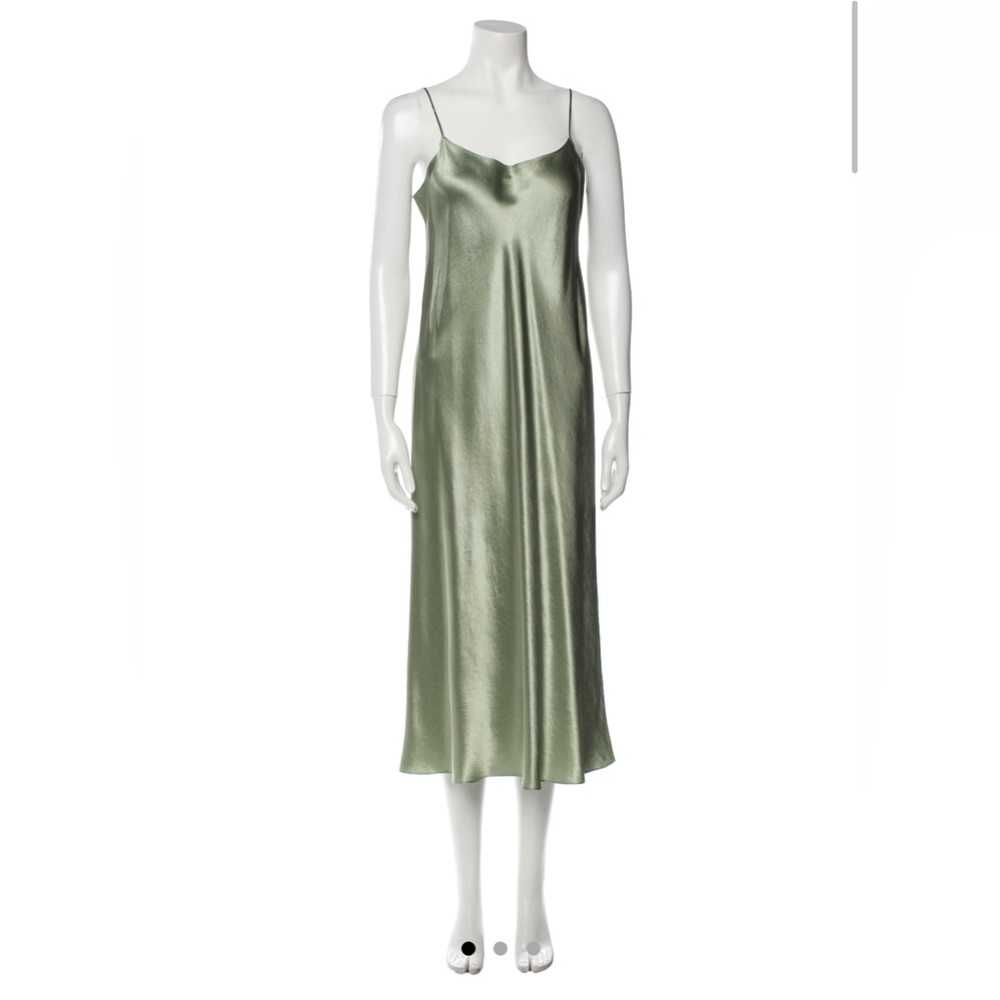 Vince - Midi Length, Silk Light Green Slip Dress - Ad… - Gem